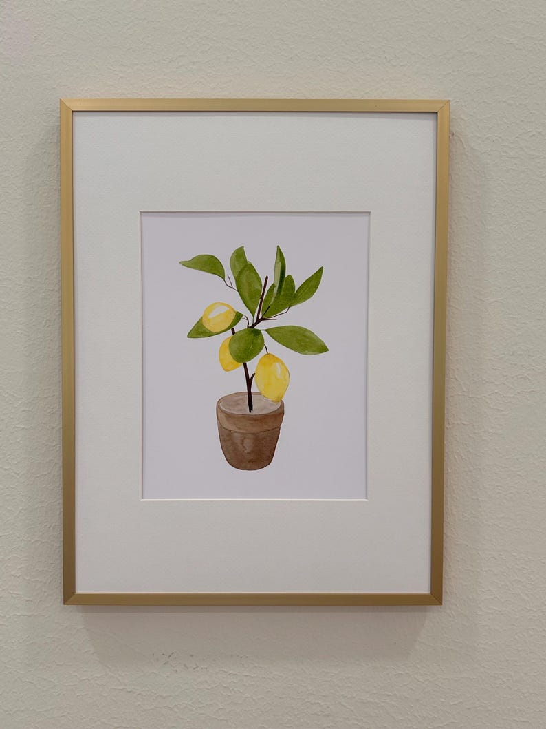 Watercolor Lemon Tree Art Print, Citrus Tree Painting, Lemon Tree Print ...