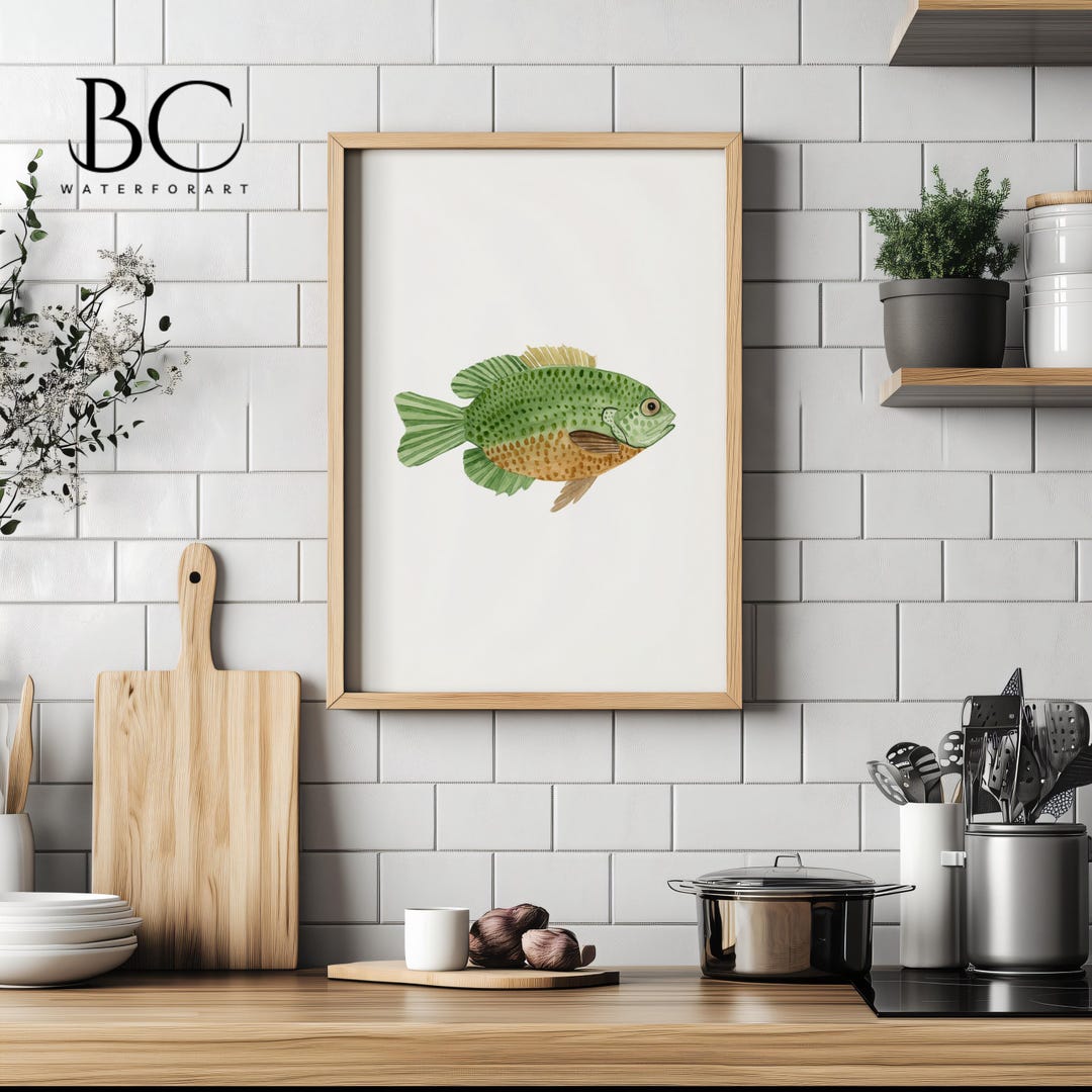 Bluegill Watercolor Print, Bluegill Wall Art, Fish Decor, Fishing Art ...