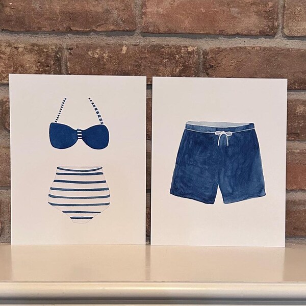 Blue Bathing Suit Prints - Etsy