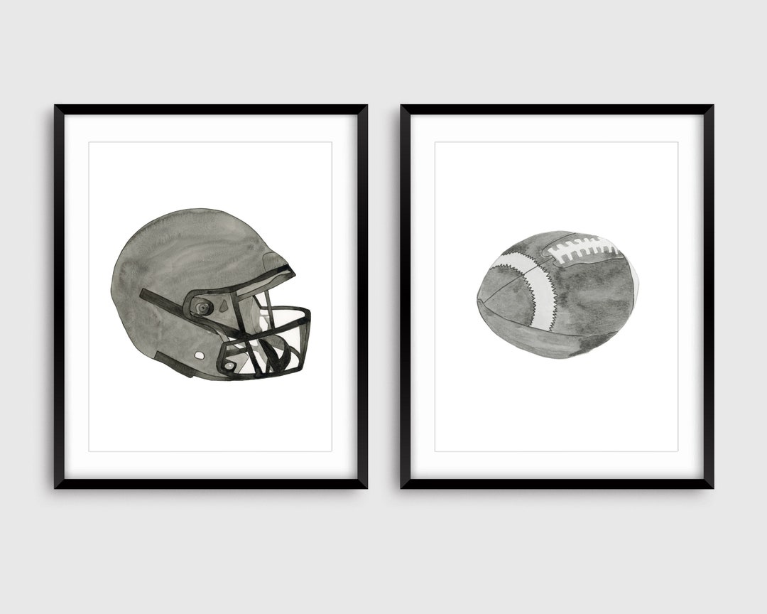 Watercolor Football Print Set, Football Posters, Sport Art Prints ...