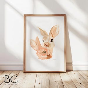Rabbit Nursery Decor, Nursery Wall Art Decor, Rabbit Print, Watercolor ...
