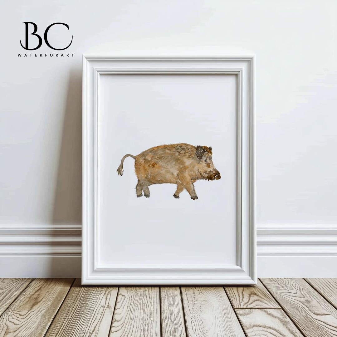 Watercolor Wild Boar Art Print, Boar Hog Hunting Decor, Hunting and ...