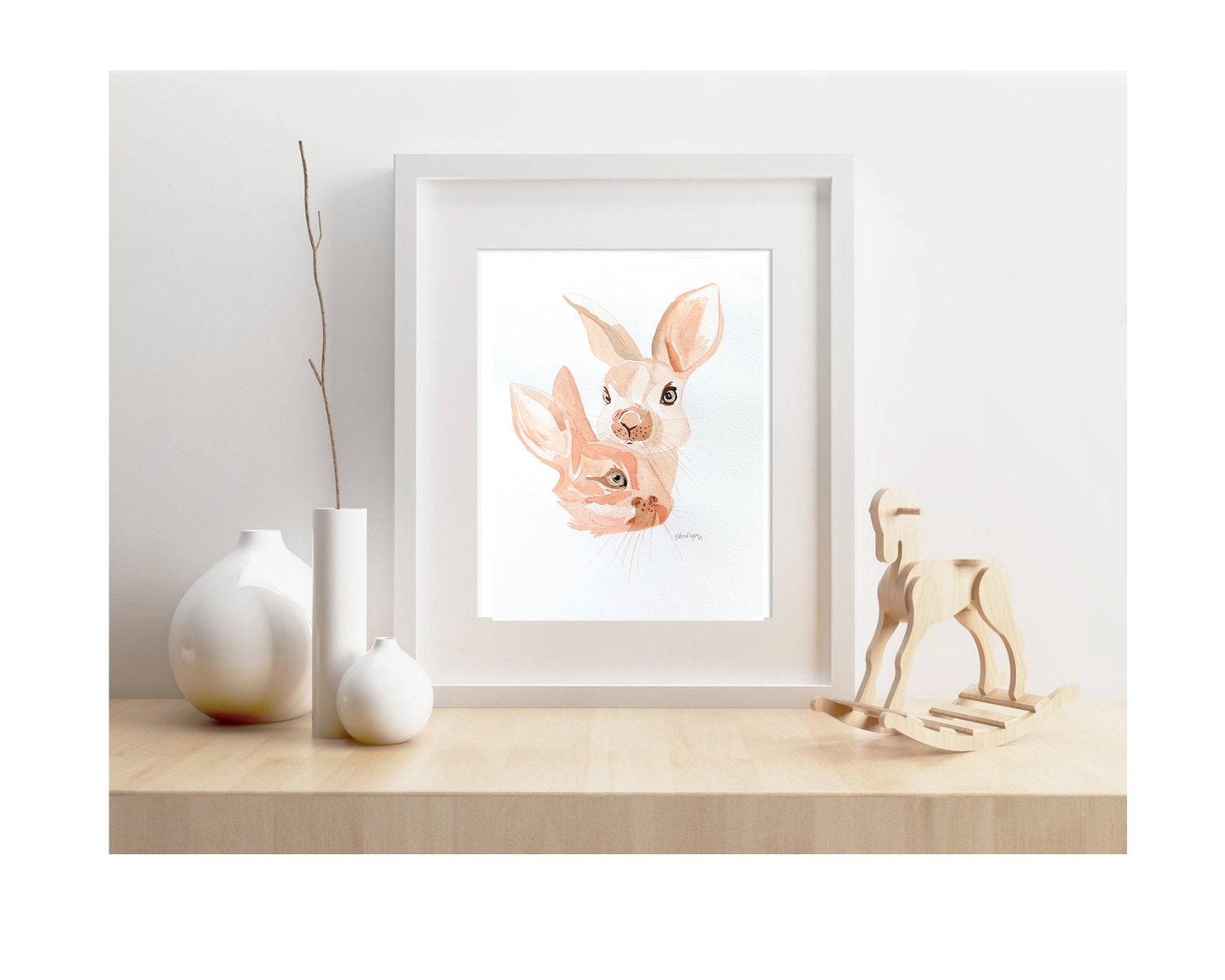 Rabbit Nursery Decor Nursery Wall Art Decor rabbit print | Etsy