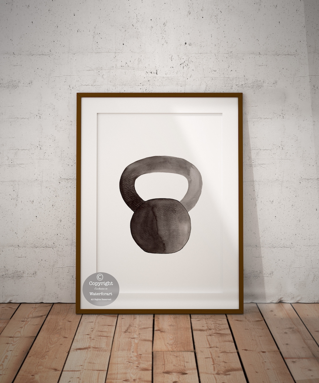 Watercolor Fitness Kettlebell Art Print, Fitness Wall Art, Gym Fitness ...