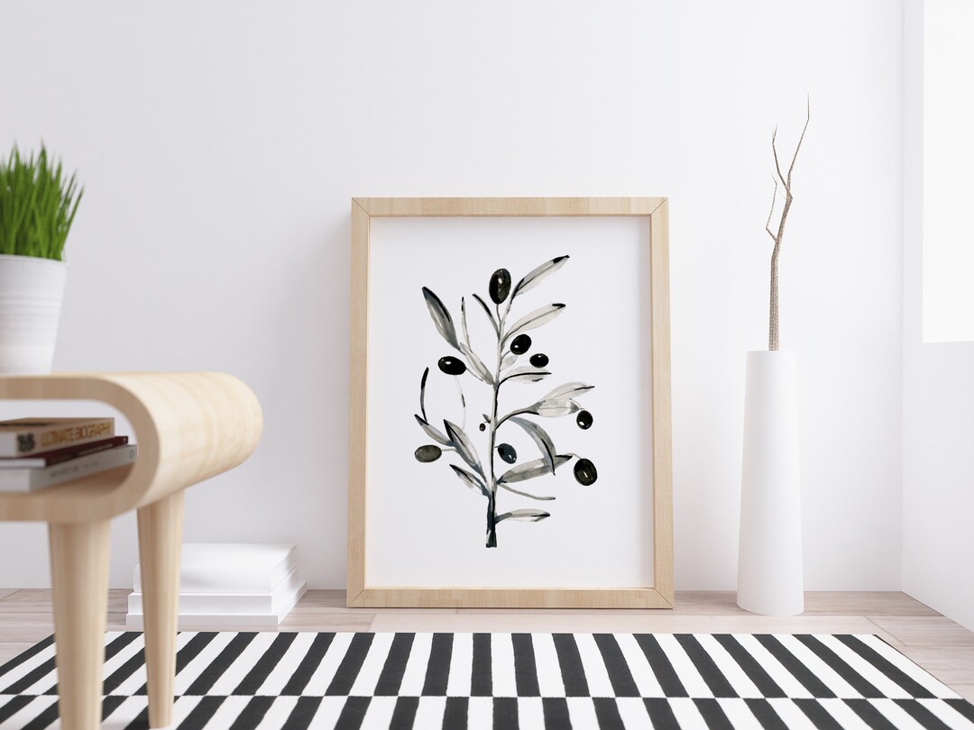 Olive Branch Print Botanical Print Watercolor Wall Art - Etsy