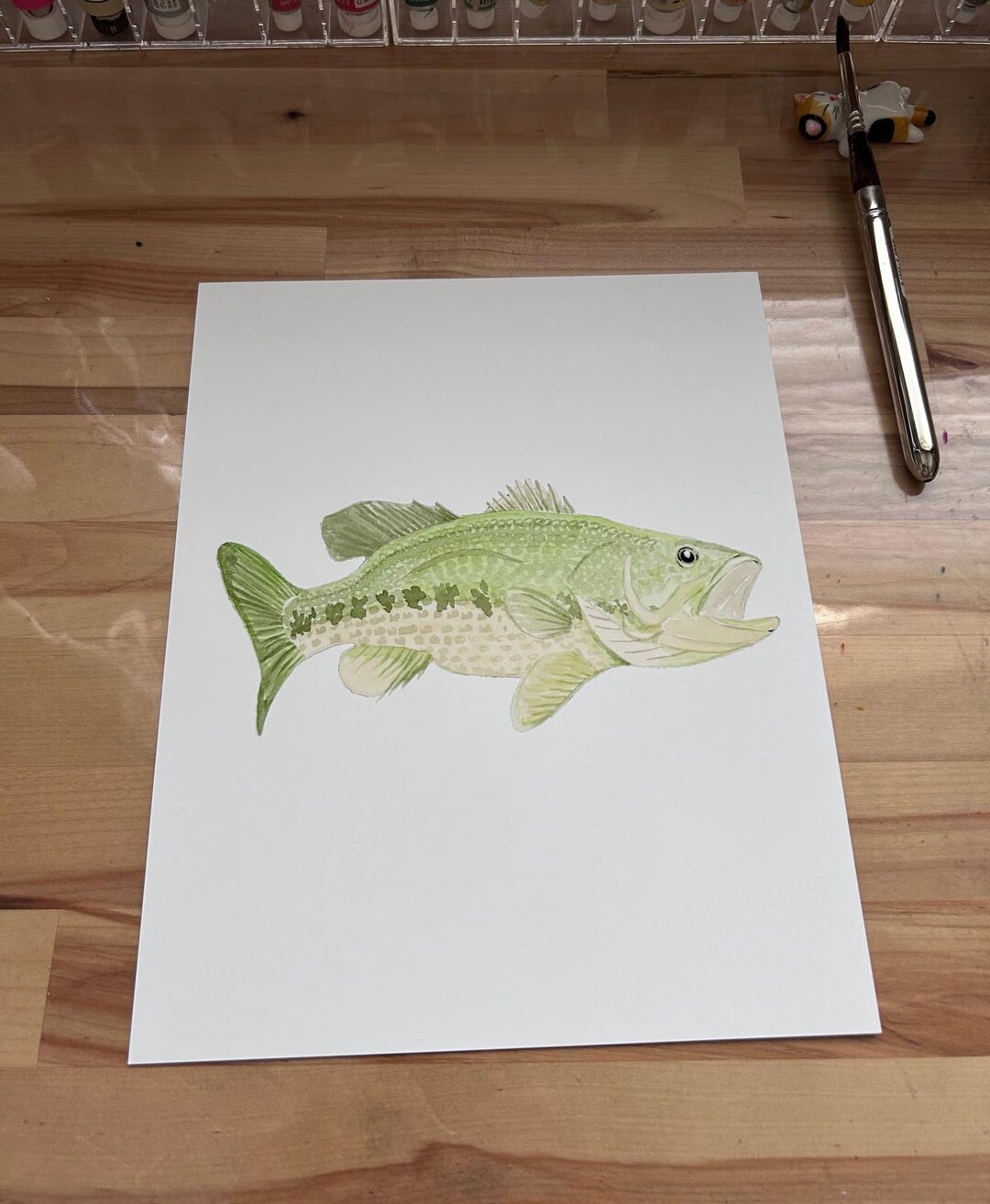 Largemouth Bass Watercolor Painting, Largemouth Bass Watercolor Print ...