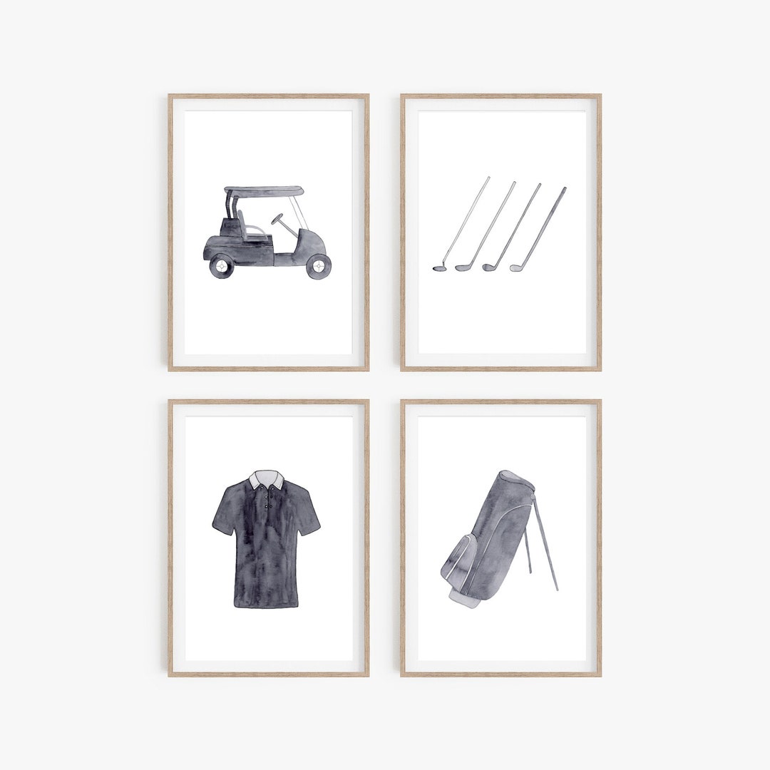 Set of 4 Watercolor Golf Nursery Wall Art , Golf Club Print, Golf Kids ...