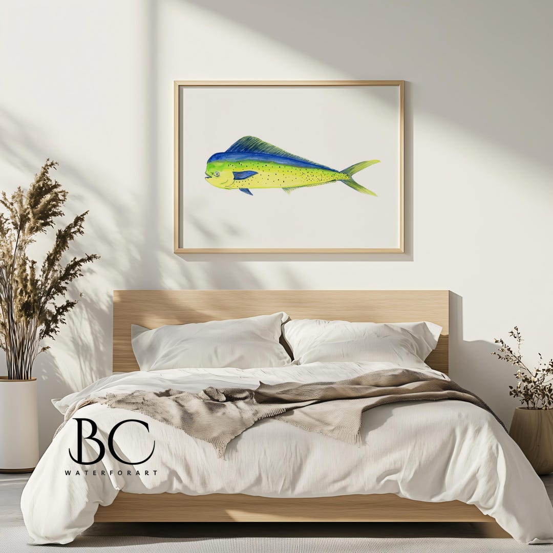 Mahi Mahi Watercolor Print: Coastal Lake House Art - Etsy