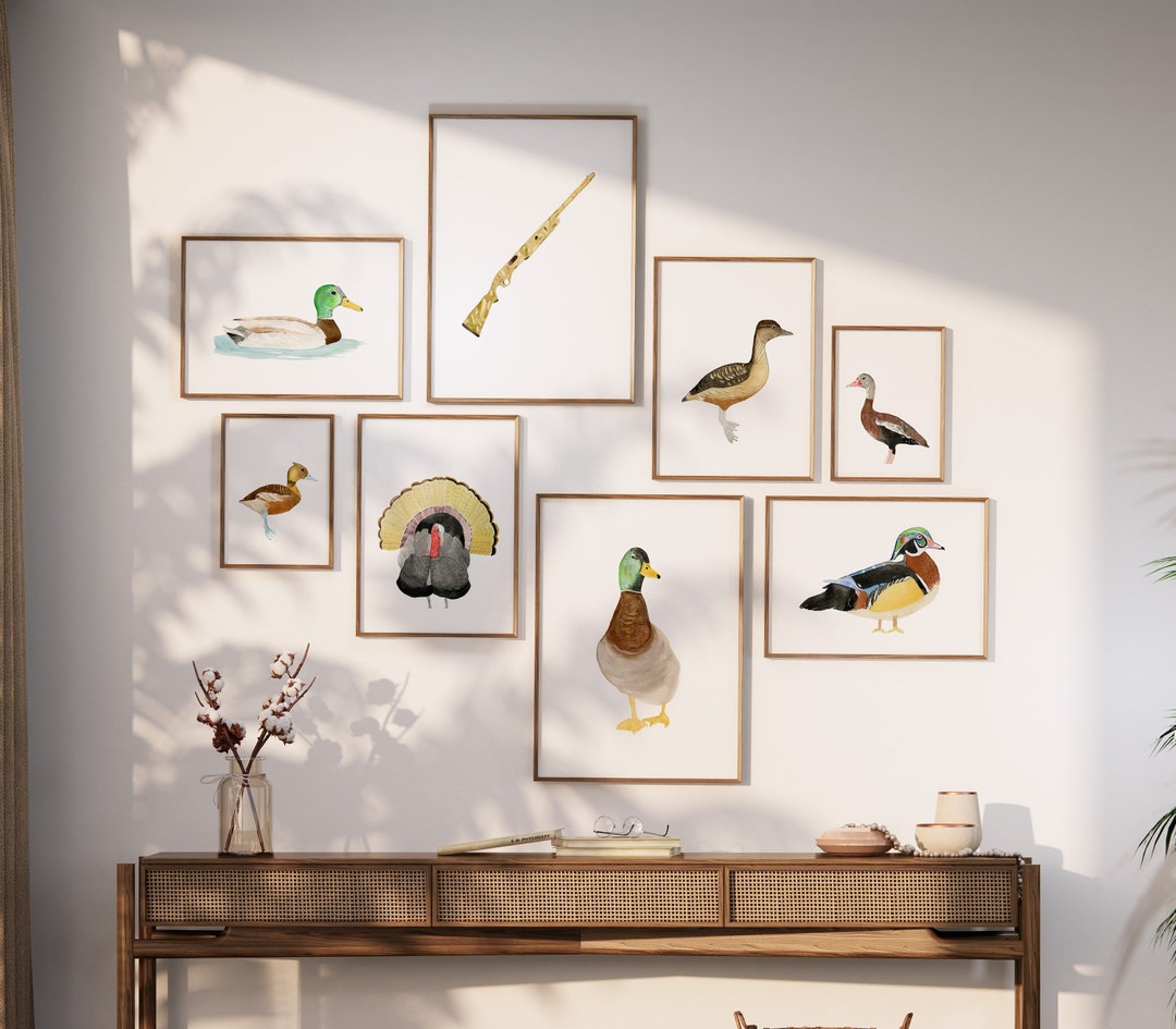 Watercolor Duck Hunting Gallery Wall Art, Duck Art Prints, Mallard Duck ...