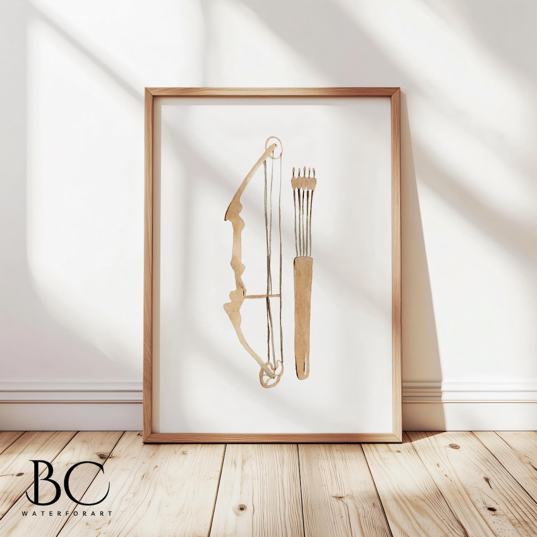 Bow and Arrow Watercolor Art Print: Archery Decor for Kids Room - Etsy