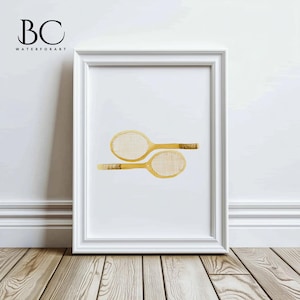 Watercolor Tennis Racket Print, Tennis Poster, Tennis Racket Art ...