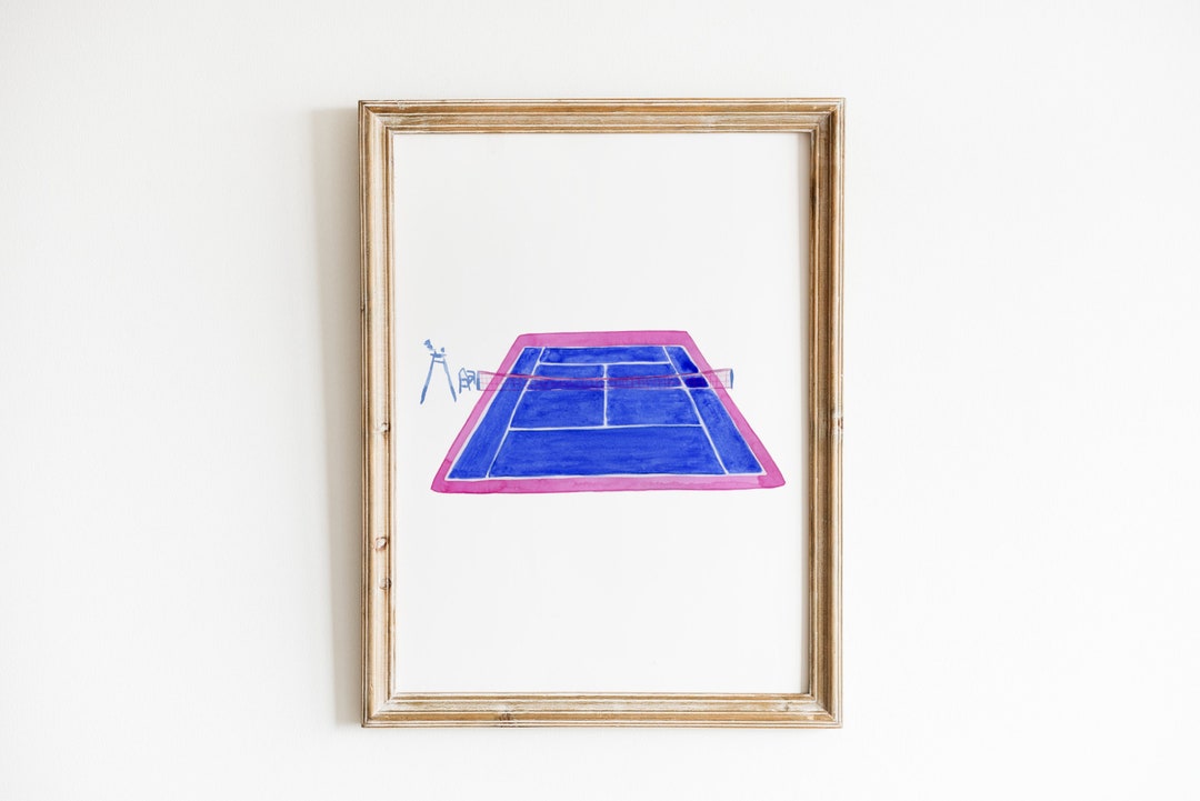 Watercolor Tennis Print, Tennis Court Art, Tennis Art, Tennis Gift ...