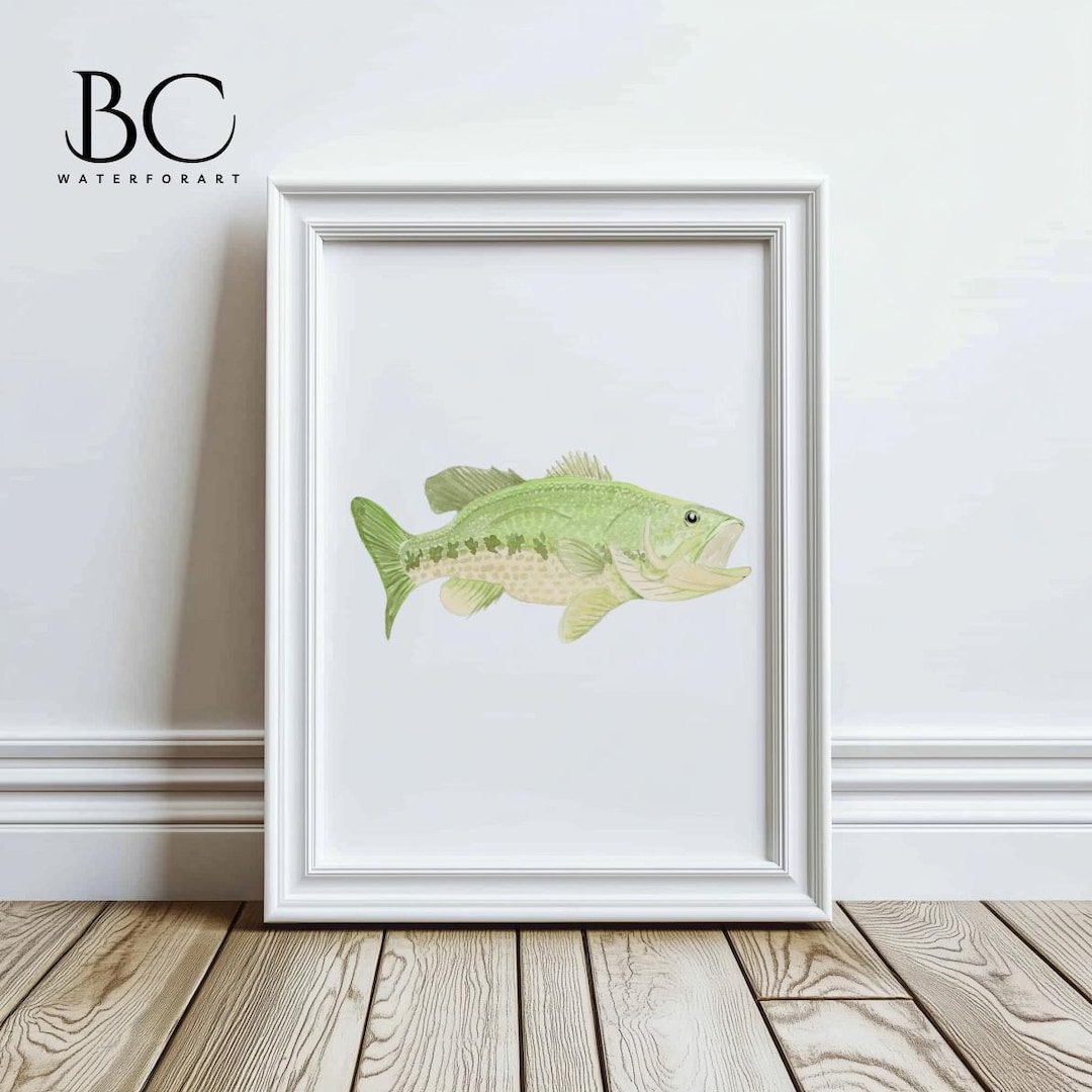 Largemouth Bass Watercolor Painting, Largemouth Bass Watercolor Print ...