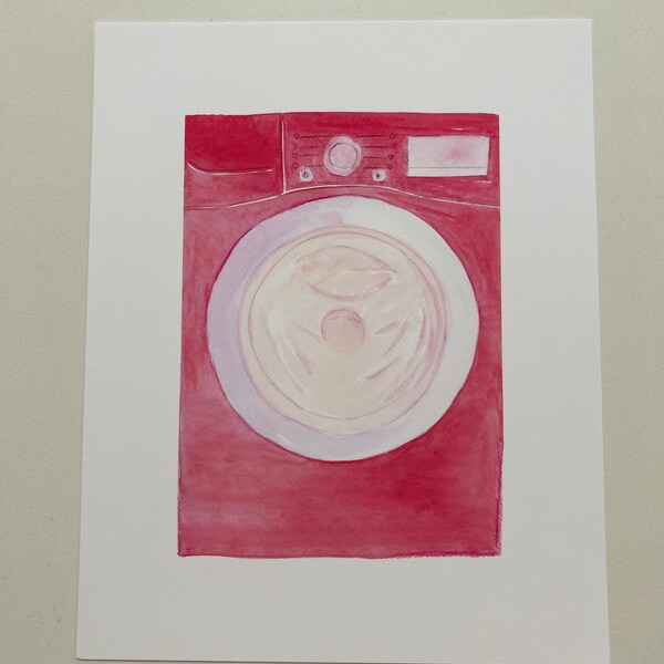 Laundry Room Art Print: Colorful Laundry Baskets Art Print With White ...
