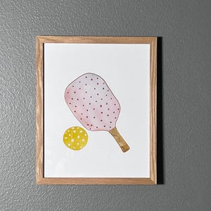 Watercolor Pickleball Paddle Art Print, Pickleball Paddle Wall Decor ...
