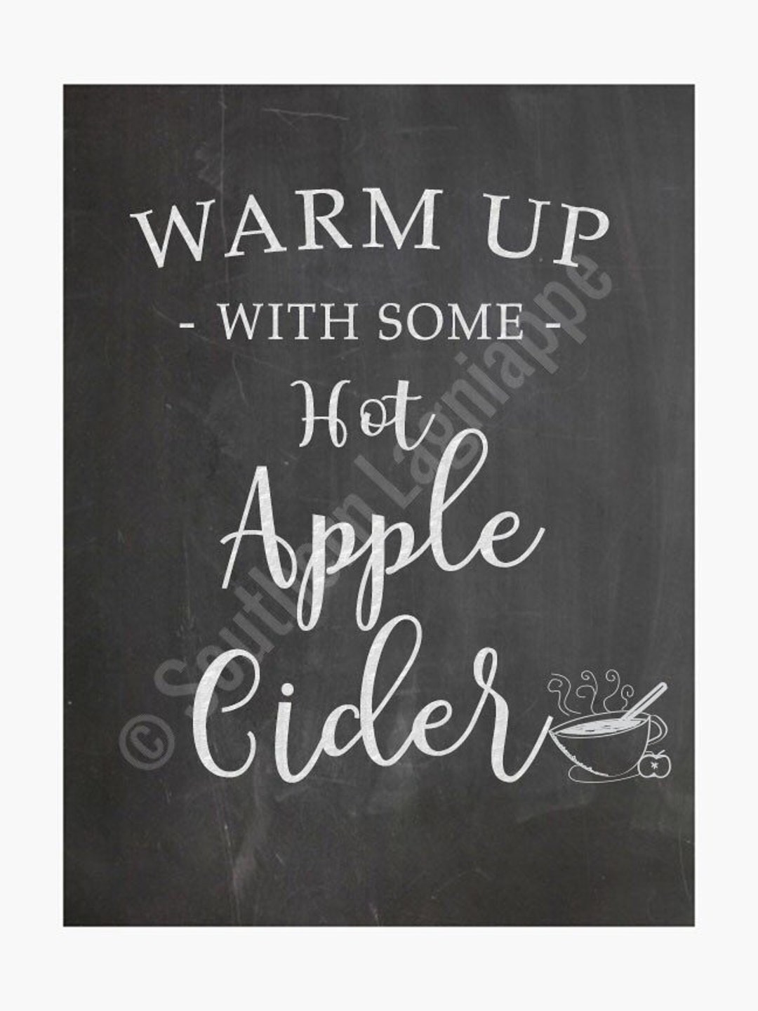 Chalkboard Apple Cider | Printable | Hot Apple Cider | Fall Decor ...