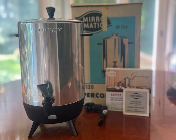 Vintage Mirro Matic Percolator Coffee Model M-0130 30 Cup Coffee Maker ...