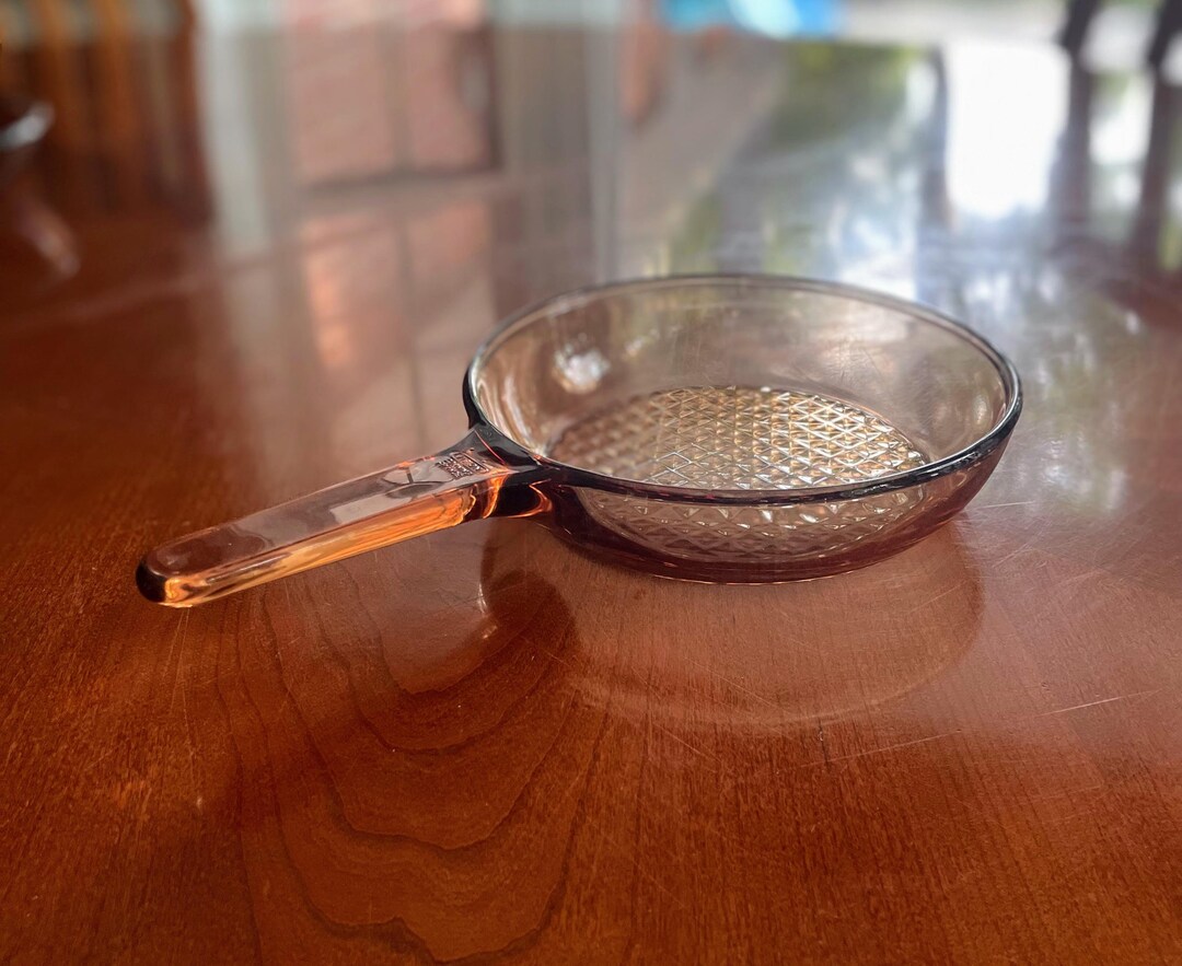 Vintage Corning Visions Visionware Amber Brown Glass 7 Inch Waffle ...