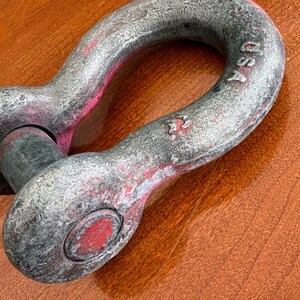 Vintage Industrial Steel Shackle Sculpture | Weathered Found Object Art ...