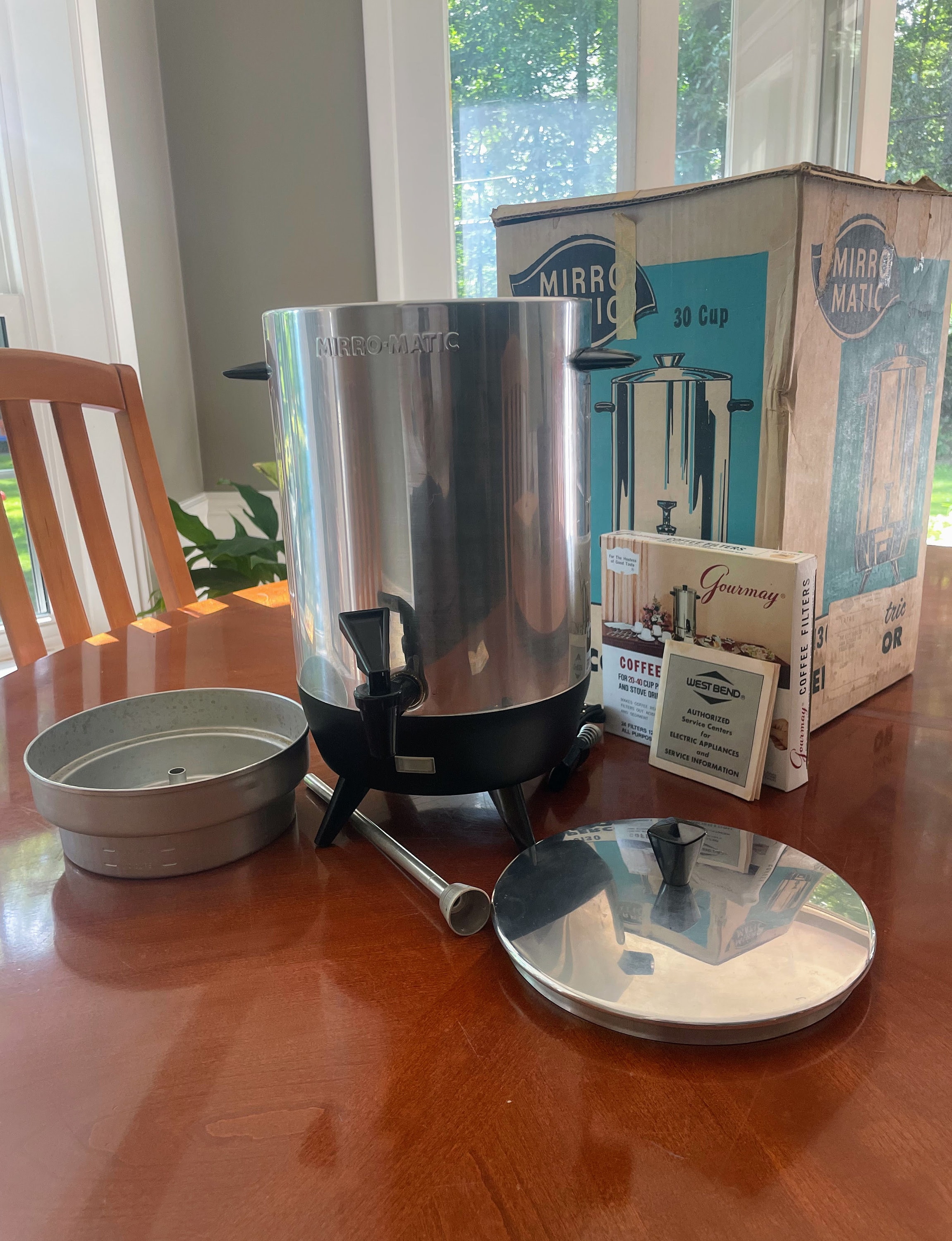 Vintage Mirro Matic Percolator Coffee Model M-0130 30 Cup Coffee Maker ...