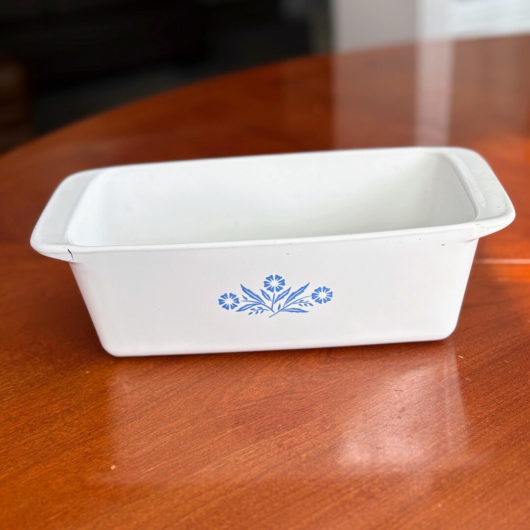 Vintage Corning Ware Loaf Pan: Cornflower Blue, 2 Quart Milk Glass - Etsy