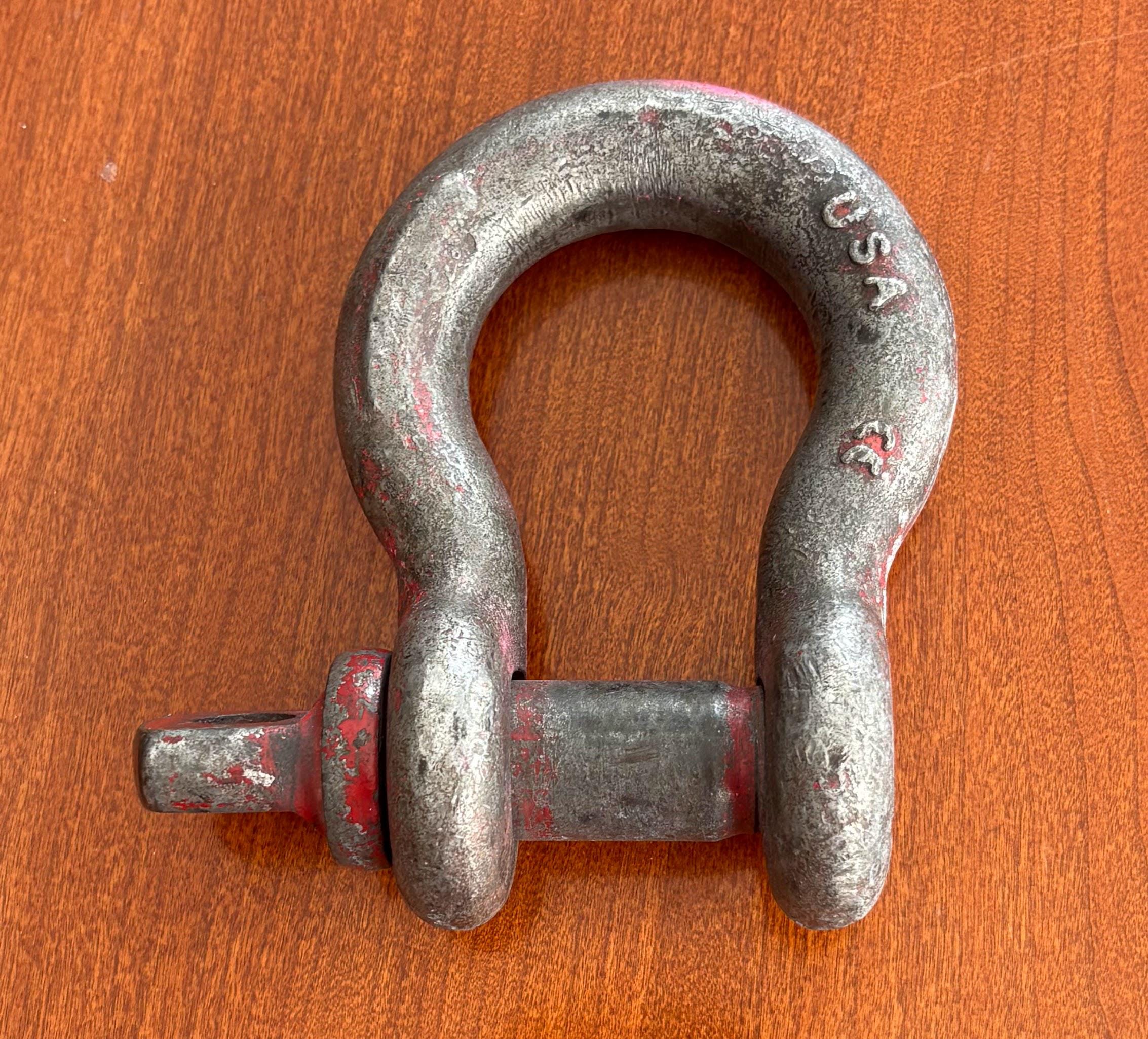 Vintage Industrial Steel Shackle Sculpture | Weathered Found Object Art ...
