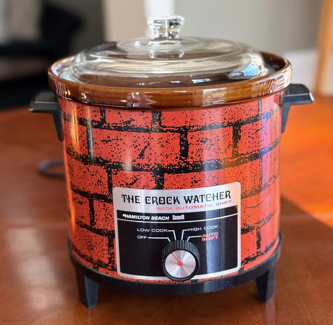 Vintage Hamilton Beach Crock Watcher Stoneware 4 Qt Slow Cooker, Red ...