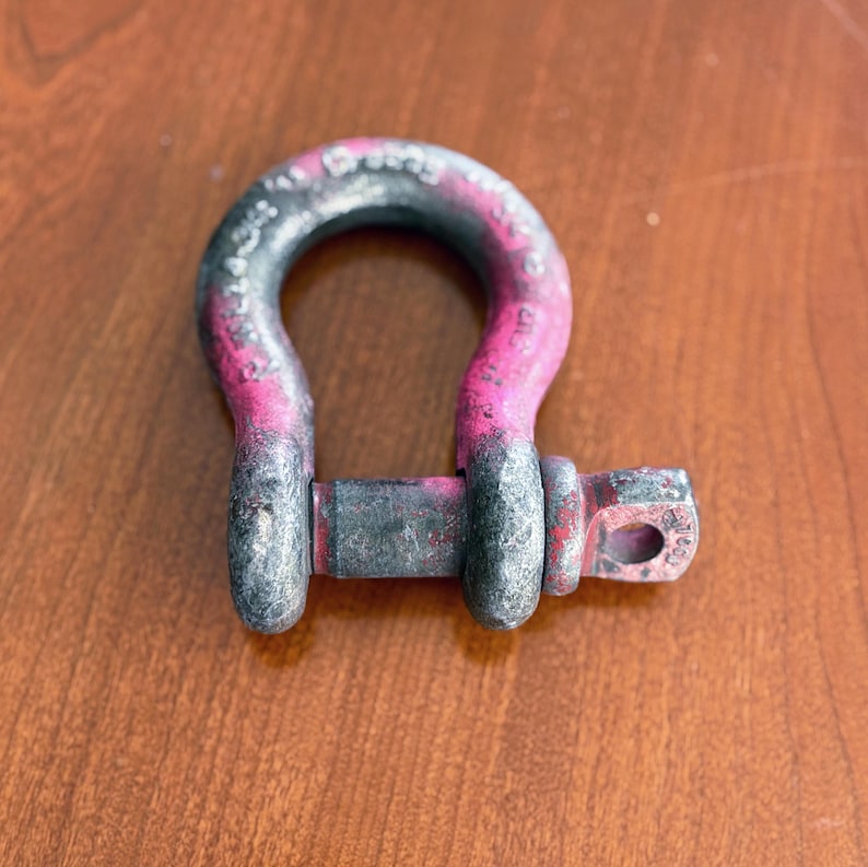 Vintage Industrial Steel Shackle Sculpture | Weathered Found Object Art ...