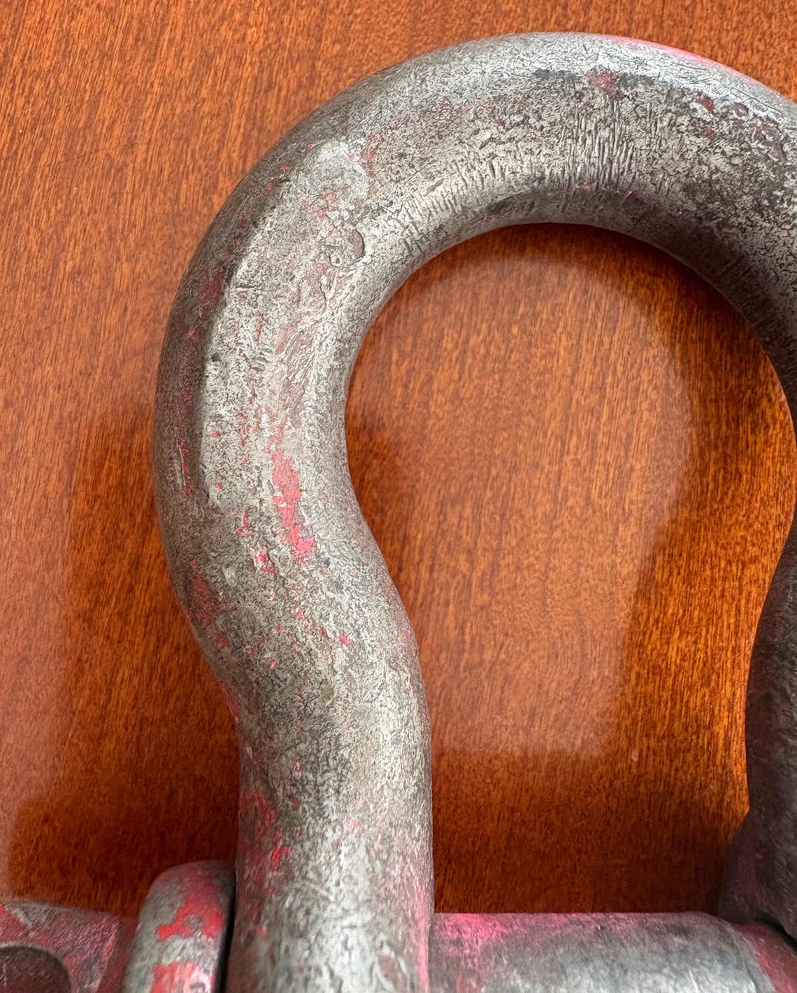 Vintage Industrial Steel Shackle Sculpture | Weathered Found Object Art ...