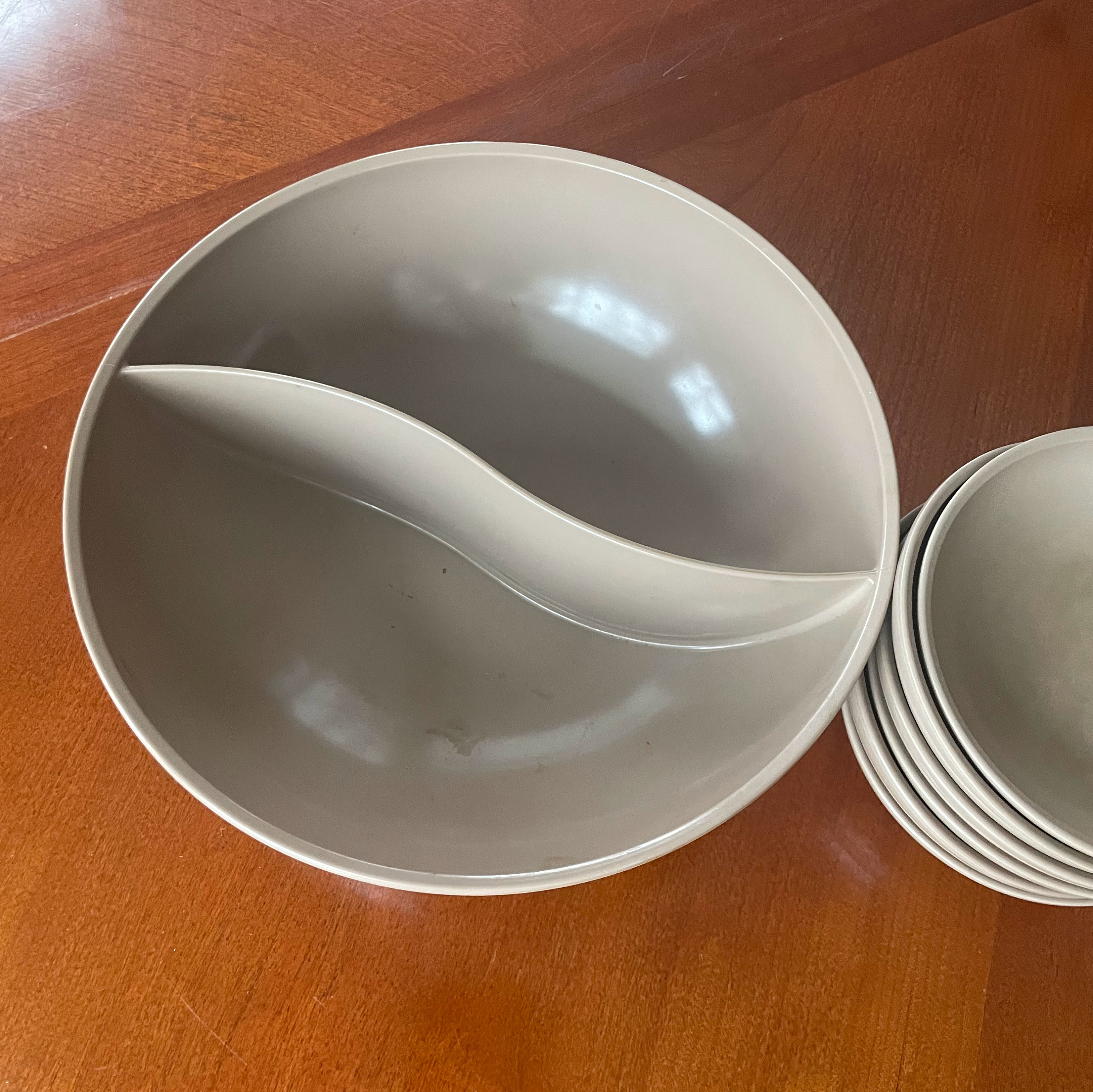 Vintage Melamine Dishes, Melmac Dishes, Serving Bowl With Small Bowls ...