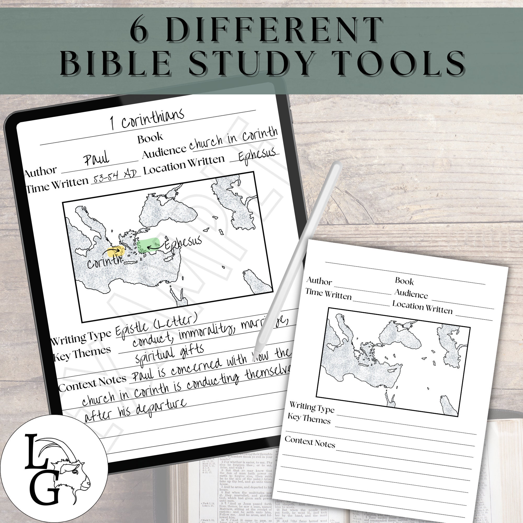 Bible Study Bundle ~ Printable Study Tools: SOAP, Verse Mapping ...