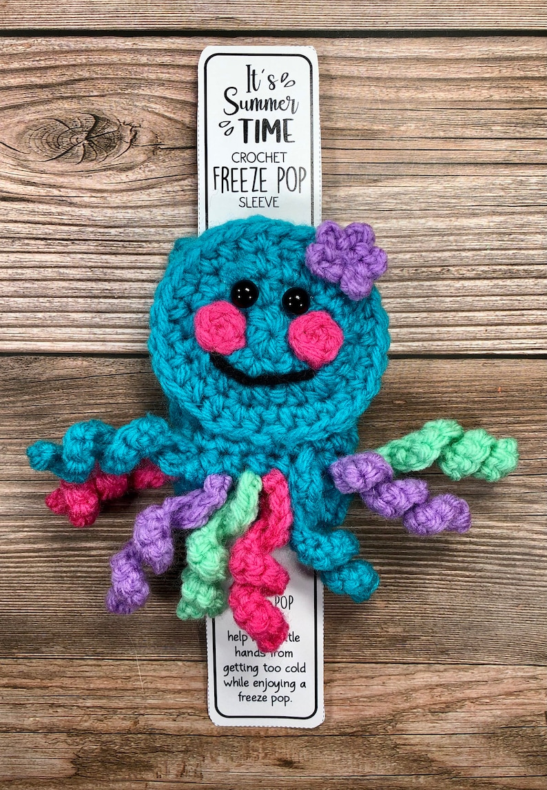 Octopus Freezie Pop Cozy Crochet Pattern, Octopus Freeze Pop Sleeve ...