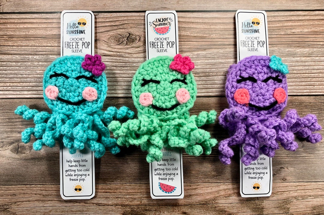 Octopus Freezie Pop Cozy Crochet Pattern, Octopus Freeze Pop Sleeve ...