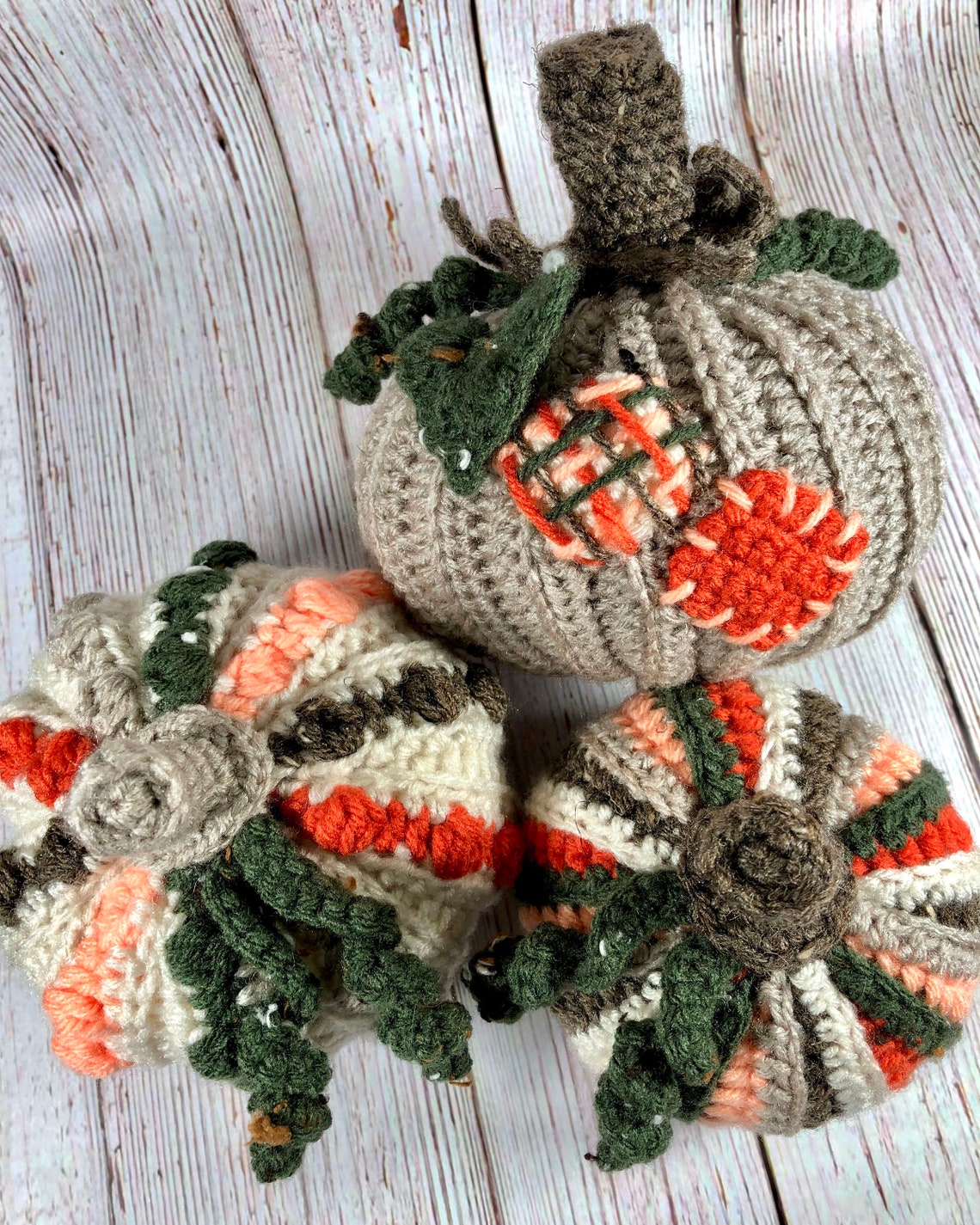 Patchwork Pumpkins in 2 Sizes Crochet Pattern, Crochet Pumpkin Pattern ...