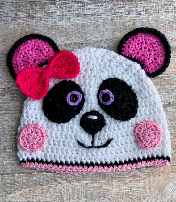 Panda Bear Crochet Hat Pattern Panda Girl Infant Child | Etsy