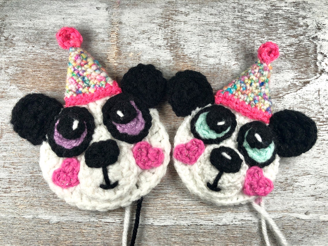 Birthday Panda Crochet Coffee Cup Cozy Pattern, Crochet Panda Bear Cozy ...