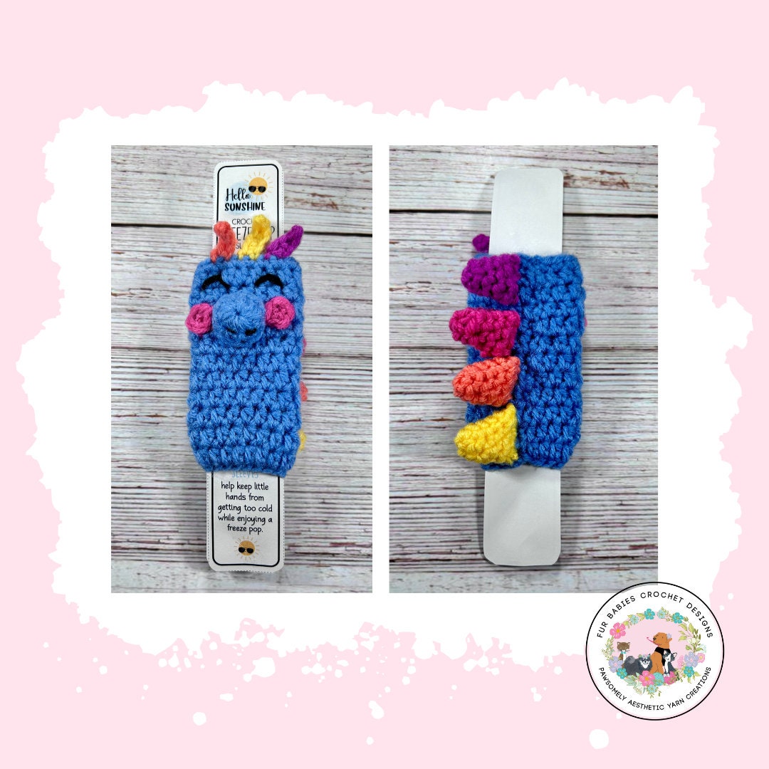 Dinosaur Freezie Pop Cozy Crochet Pattern, Dinosaur Freeze Pop Sleeve ...