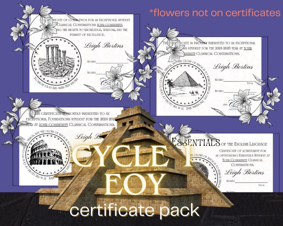 Classical Conversations End of Year Certificates Foundations Essentials ...