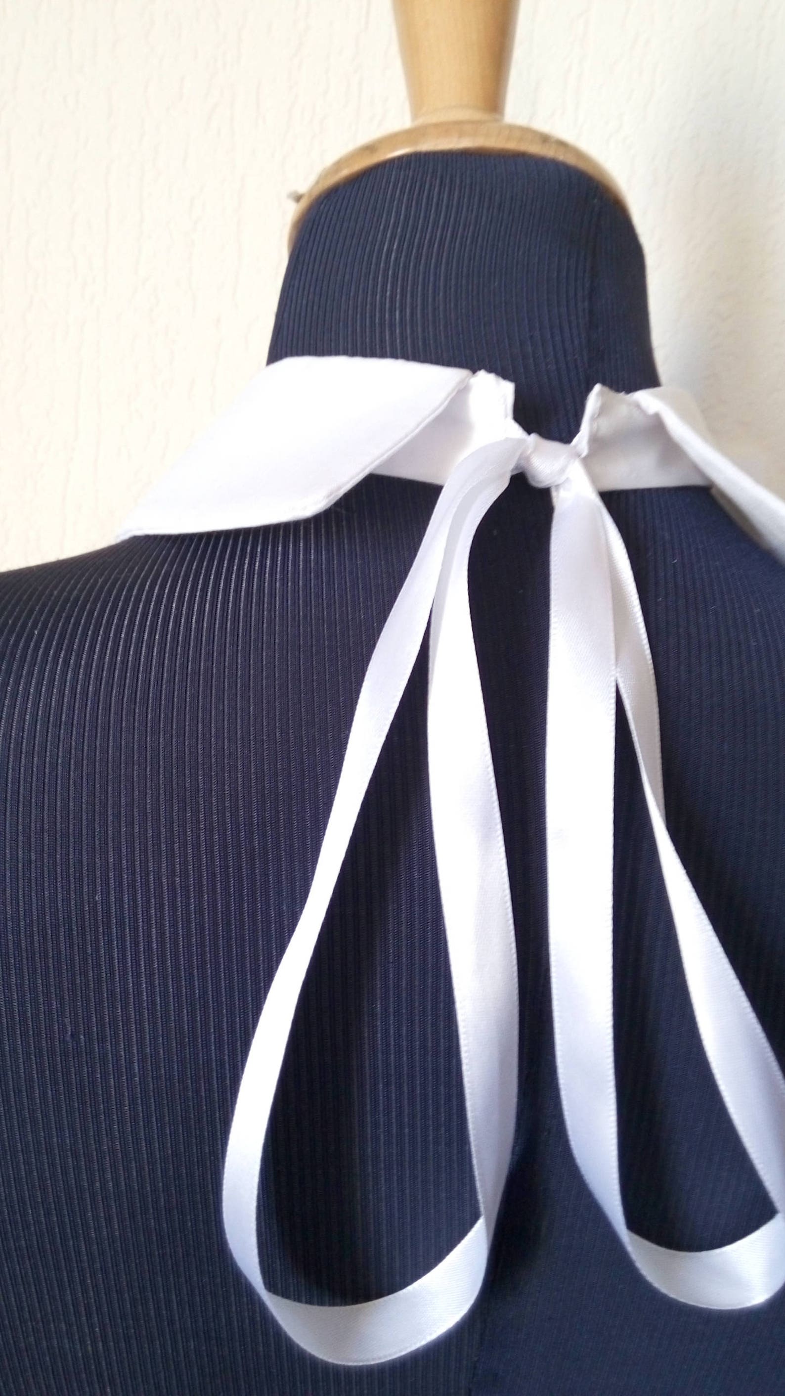 Faux col en coton de couleur blanc naturel décoré de strass - Etsy France