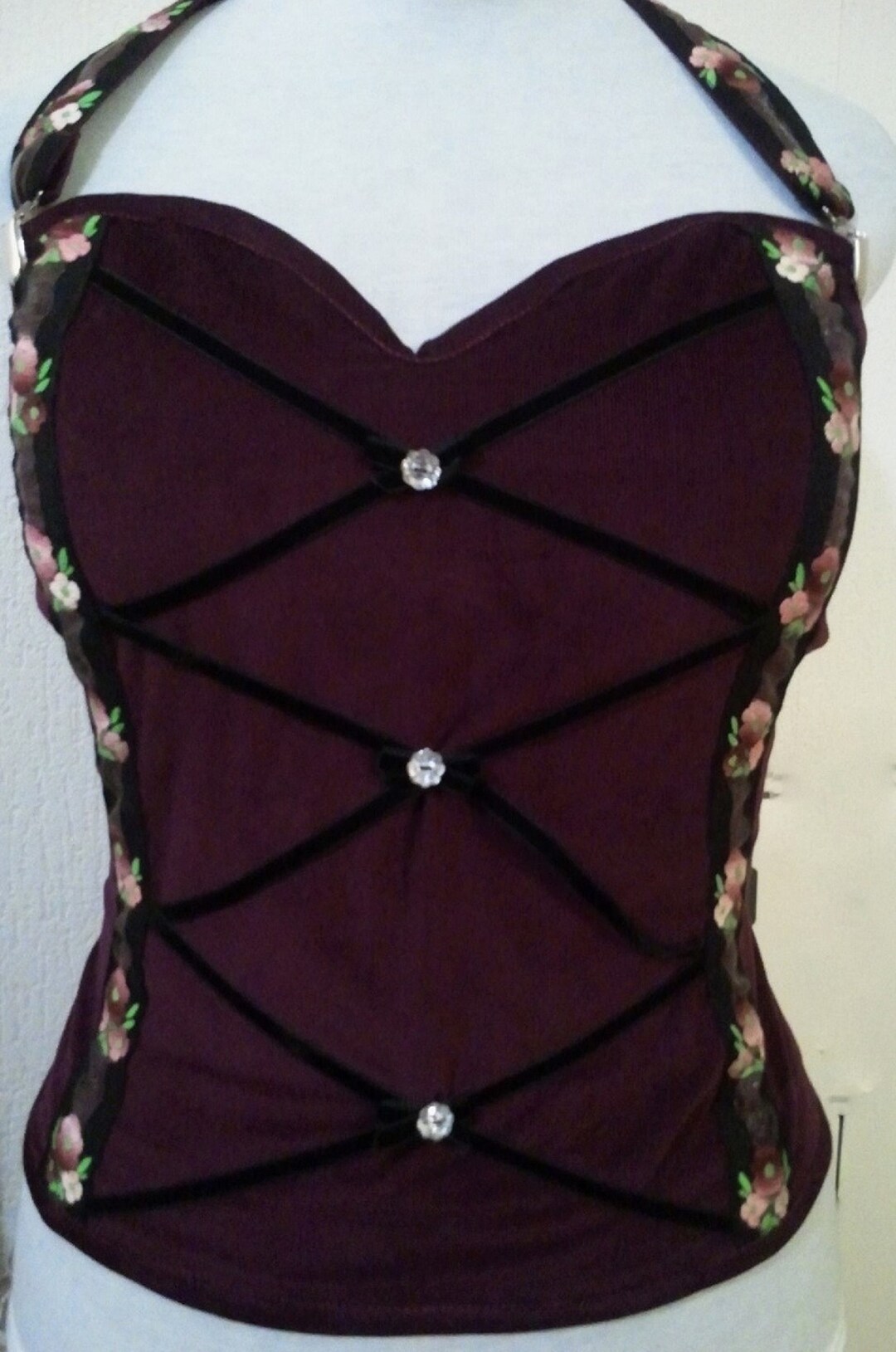 Pretty Corset in Burgundy Colored Milleraies Velvet Cotton - Etsy