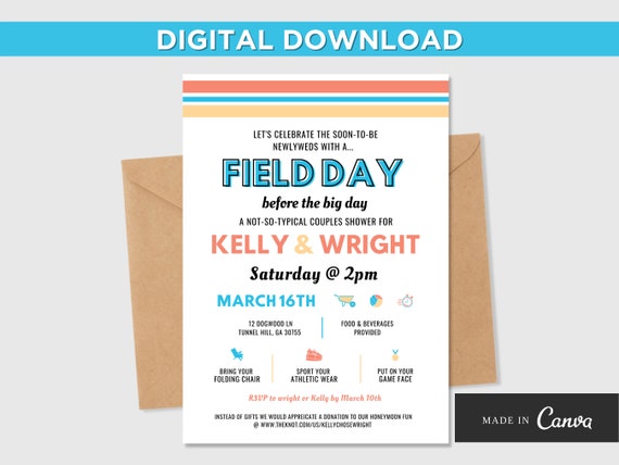 Field Day Invitation Digital Invitation Couples Shower - Etsy
