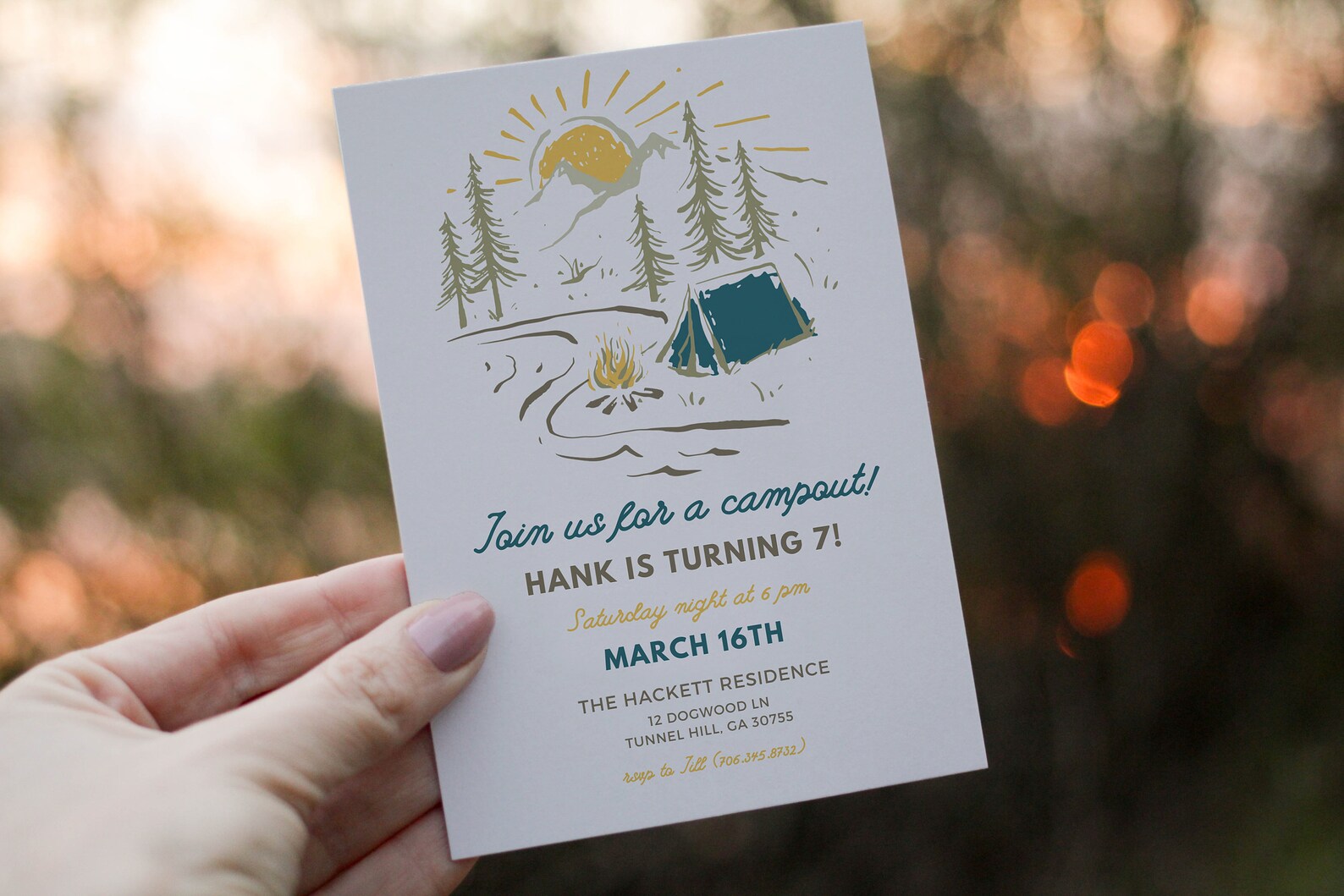 Campout Birthday Invitation | Camp Birthday Party | Outdoor Adventure ...