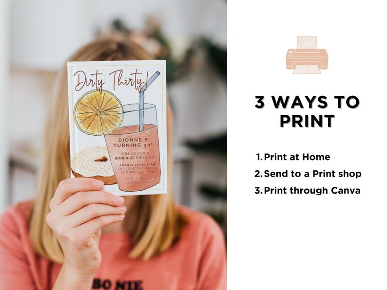 Dirty Thirty Birthday Invitation | Brunch Birthday Party | Thirty ...