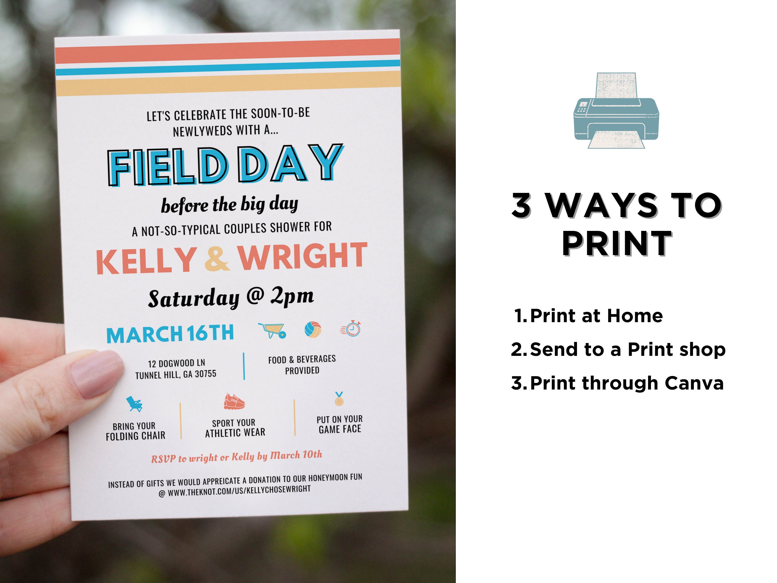 Field Day Invitation | Digital Invitation Couples Shower | Canva ...