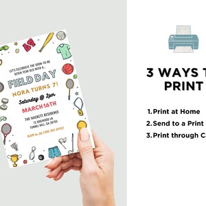 Field Day Invitation | Digital Invitation Birthday | Canva Template ...