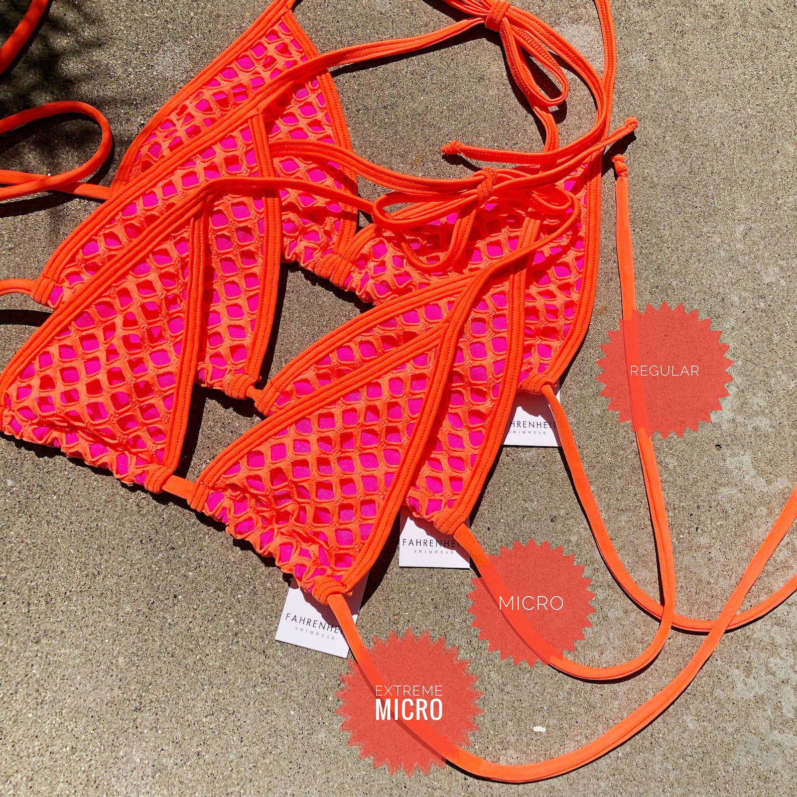 Orange Net Extreme Micro Bikini Top Bright Orange Pink Fish - Etsy