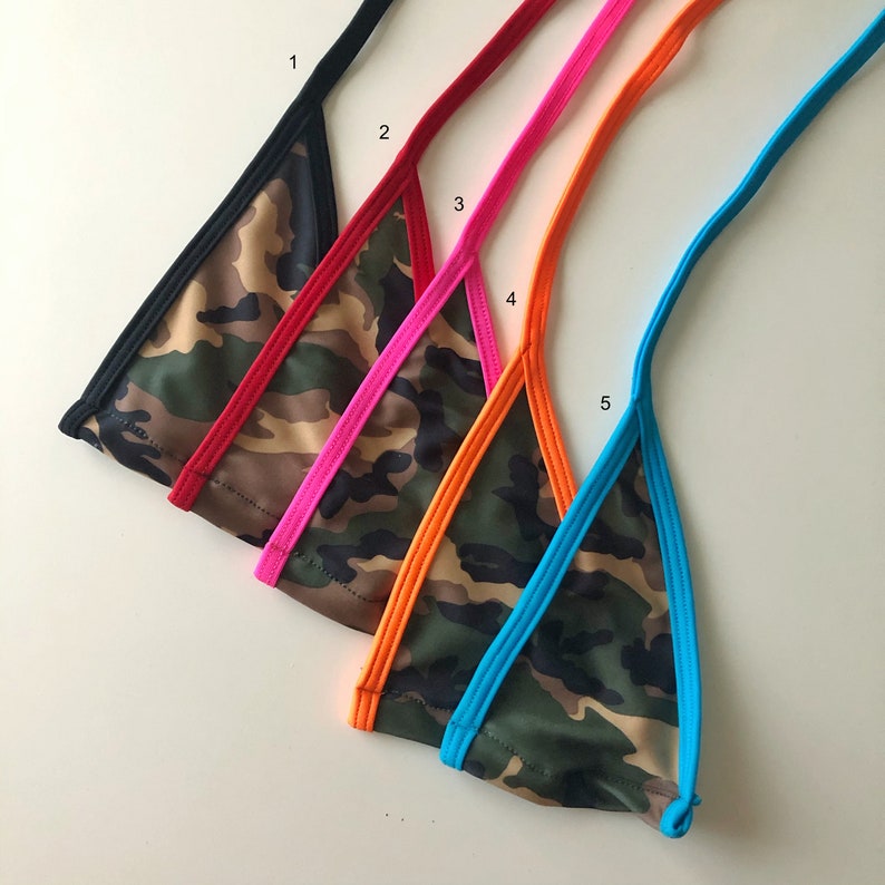 Extreme Micro Camo String Bikini Triangle Top Military Army - Etsy