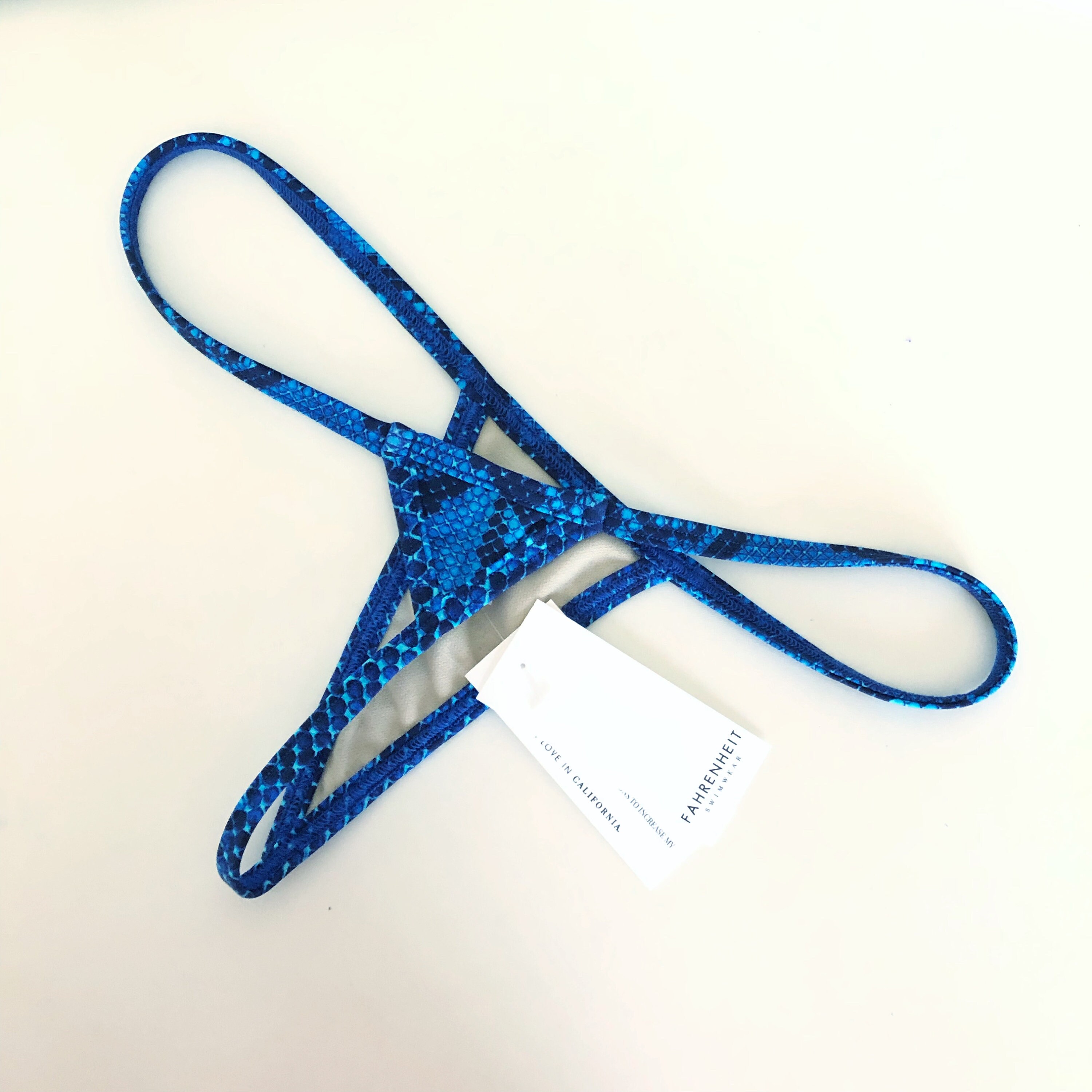 Royal Blue Snakeskin Micro Cheeky Whale Tail String Bikini - Etsy UK