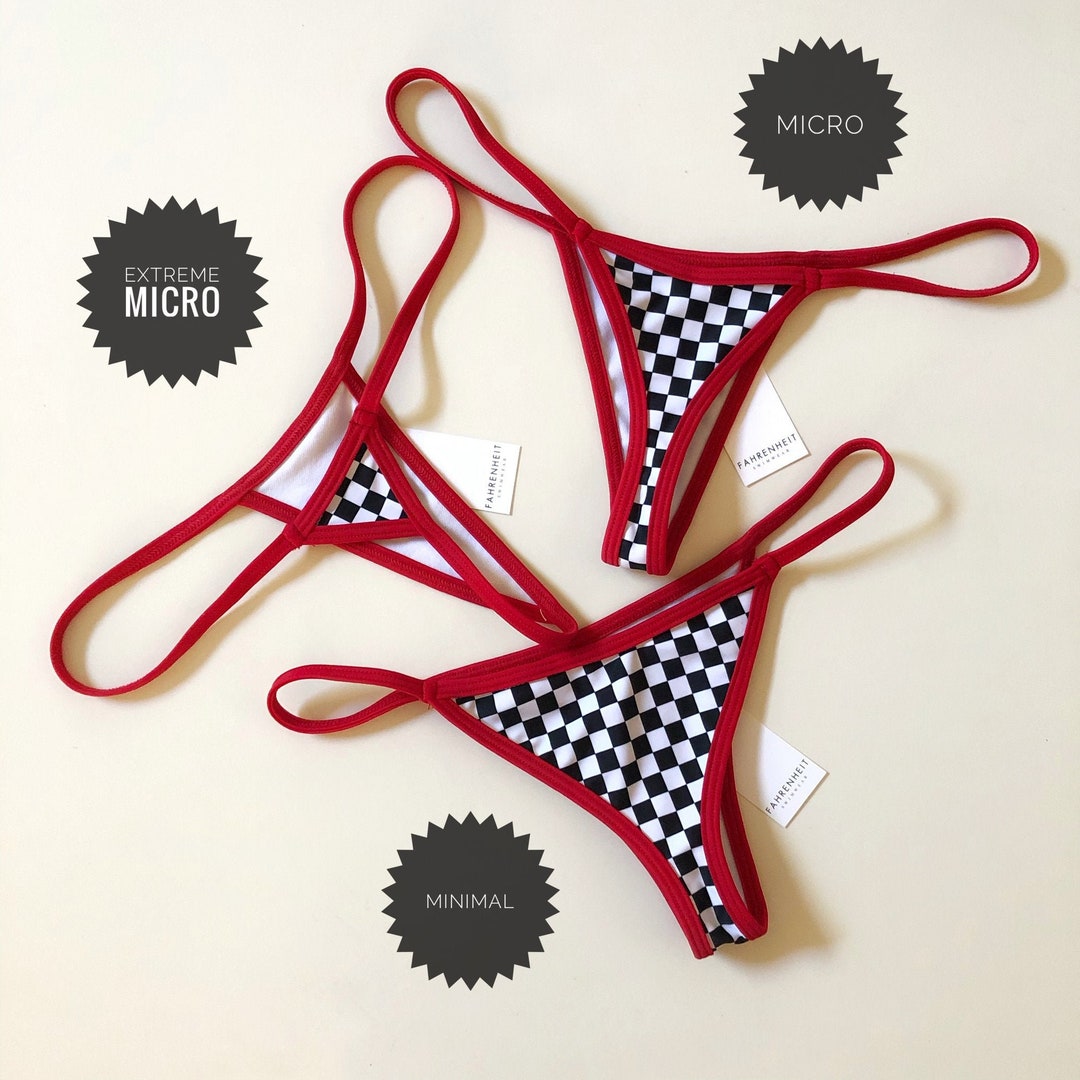 Race Car Checkers Tiny Bikini Bottom Extreme Micro Small Micro ...