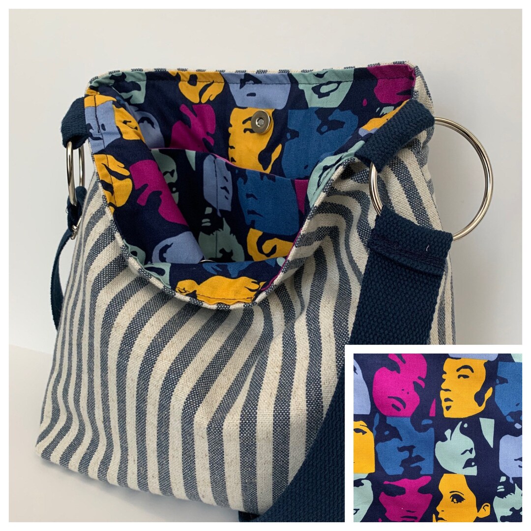 Linen Crossbody Purse, Washable Cloth Purse, Over the Shoulder Purse ...